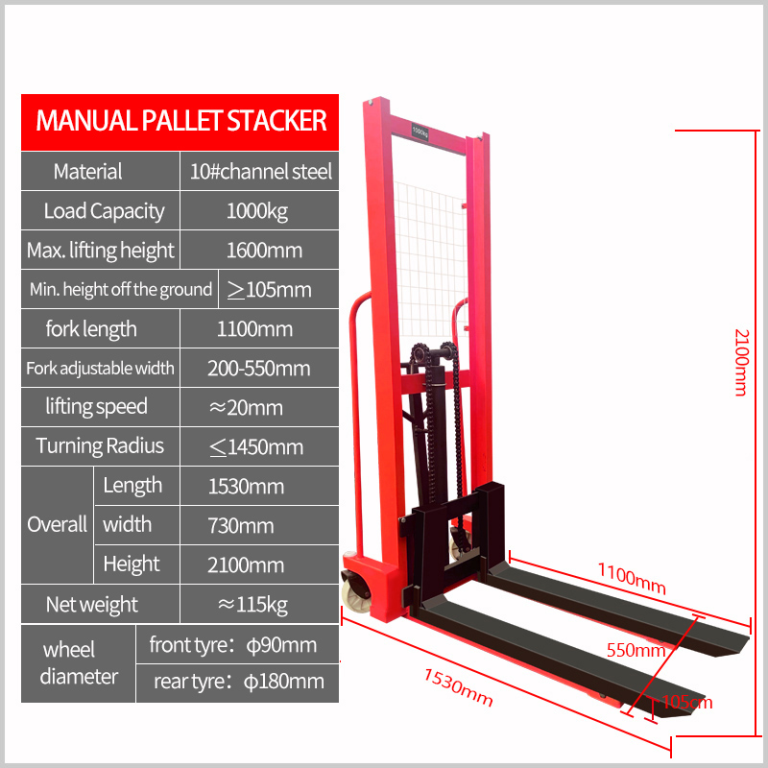 Hydraulic Manual Operated Stacker Hand Forklift Kenya